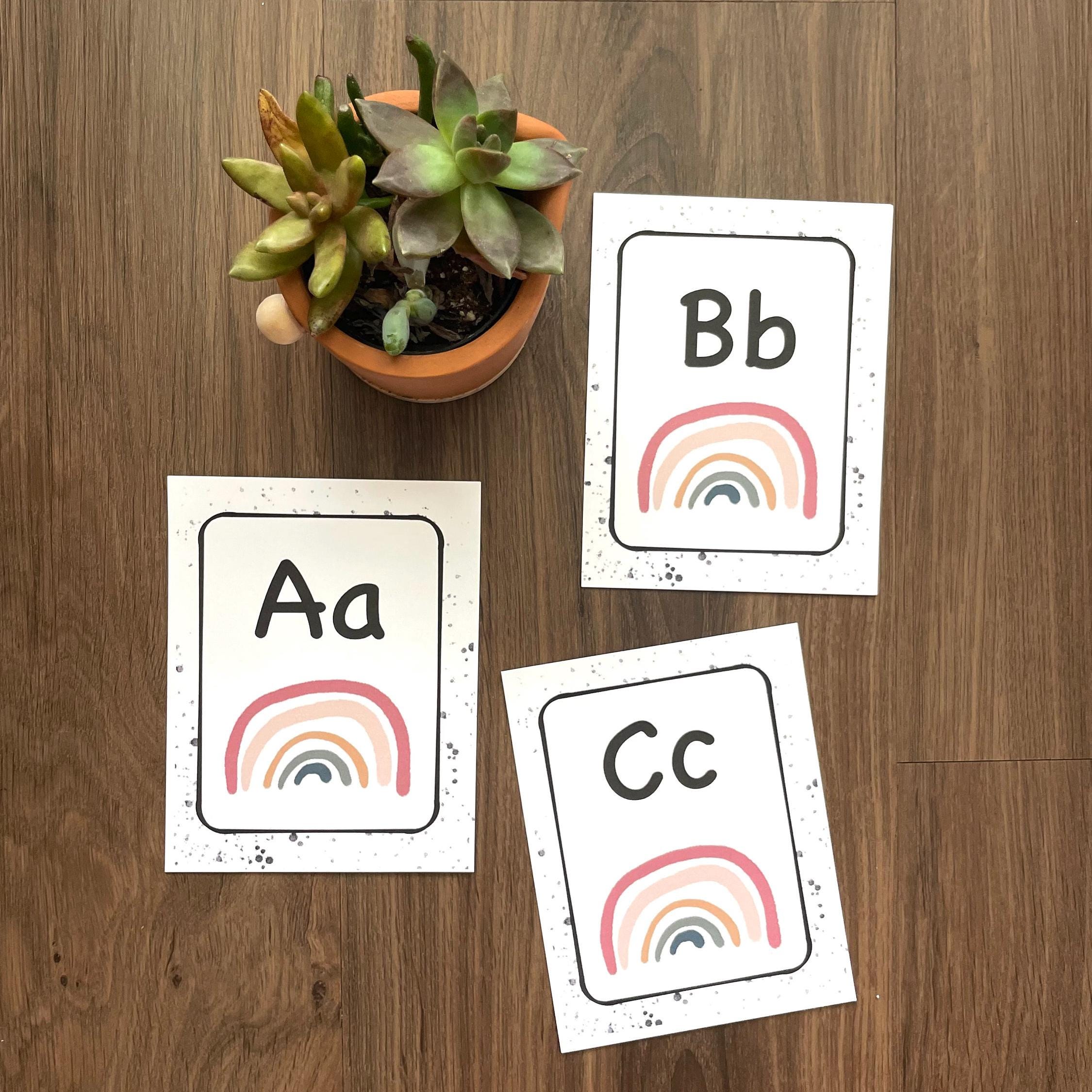 Rainbow Alphabet Cards - Printables - Etsy