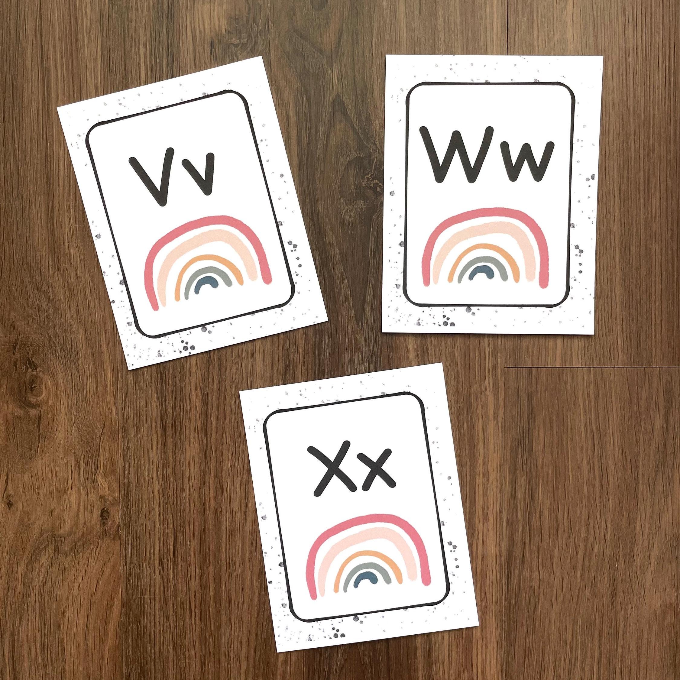 Rainbow Alphabet Cards - Printables - Etsy