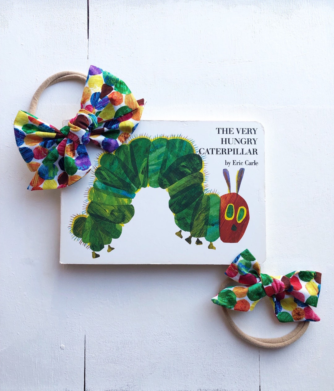 The Very Hungry Caterpillar Bows, Caterpillar Headband, Baby Bows ...