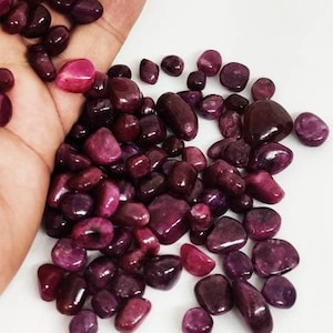 5 Pieces Ruby Plain Smooth Tumbled Gemstone/ruby Tumbled/ruby Stone/ruby Crystal/healing Crystal ...