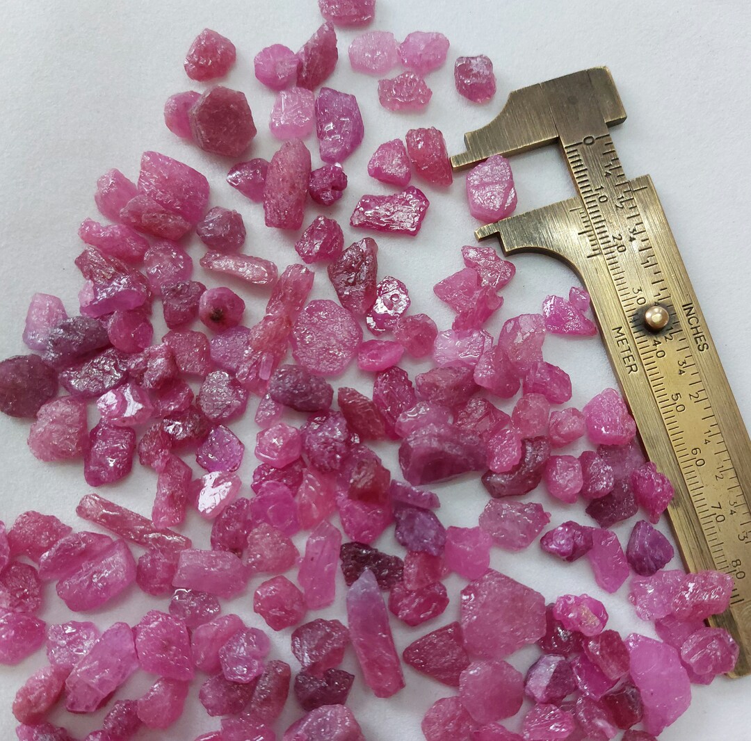 5 Pcs 8 to 11 Mm 100% Natural Mozambique Ruby Rough/ruby Gemstone/red-pink Ruby Raw/precious ...