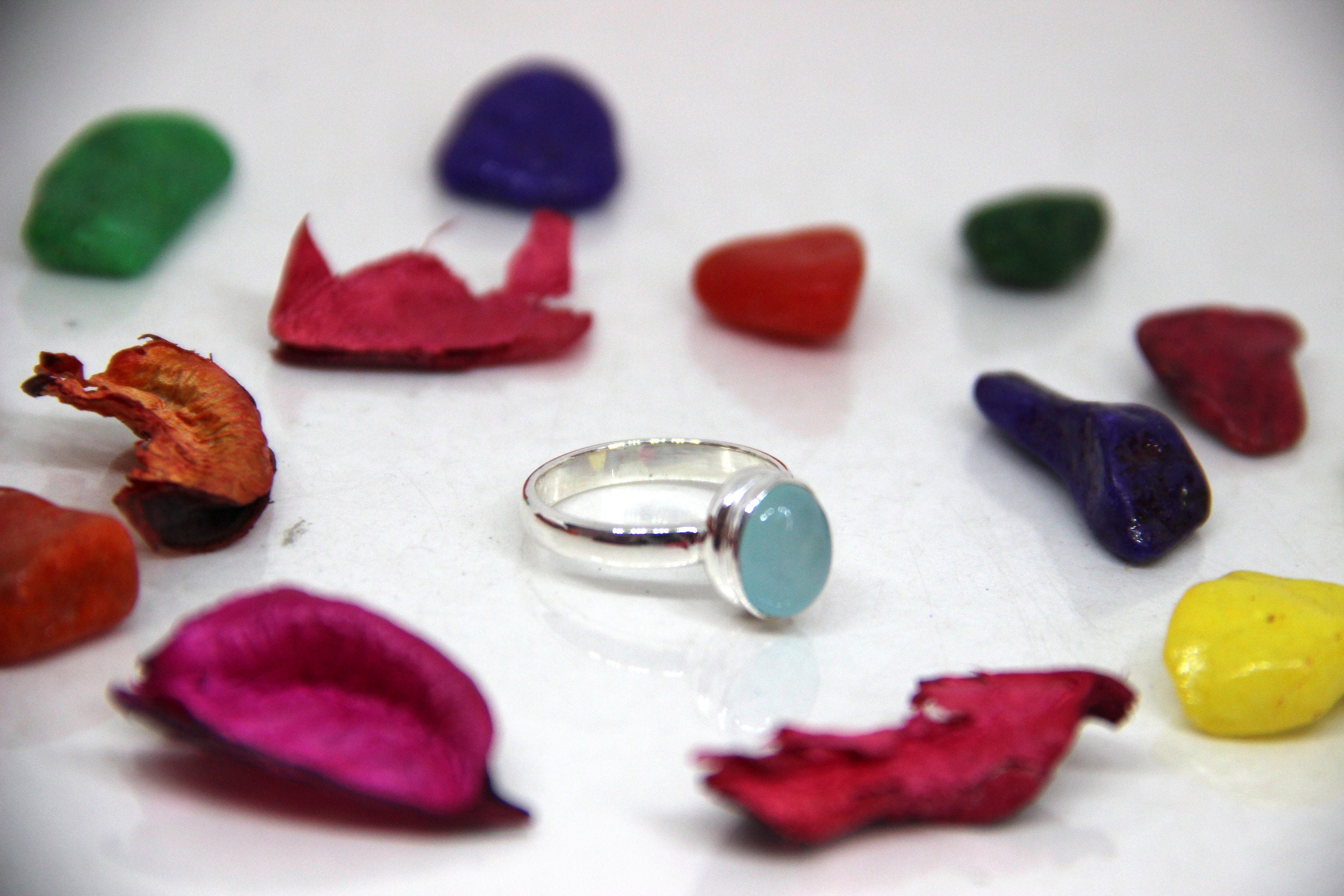 Aqua Chalcedony Ring Aqua Chalcedony Silver Ring 925 Solid - Etsy