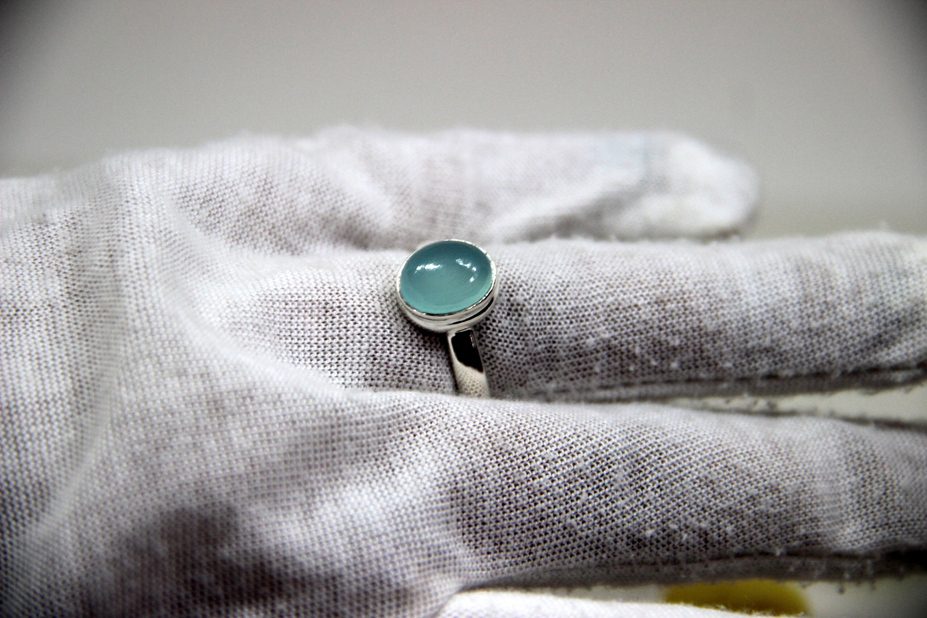 Aqua Chalcedony Ring Aqua Chalcedony Silver Ring 925 Solid - Etsy