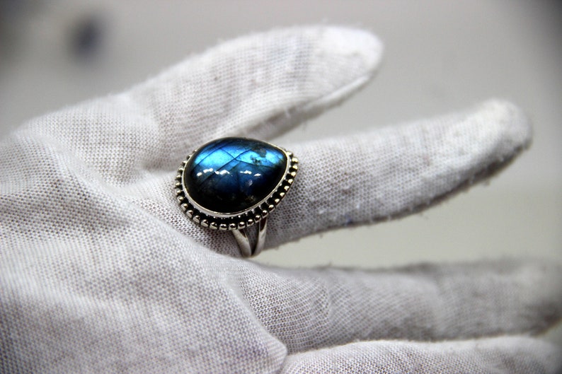 Labradorite Ring Labradorite Silver Ring 925 Solid - Etsy