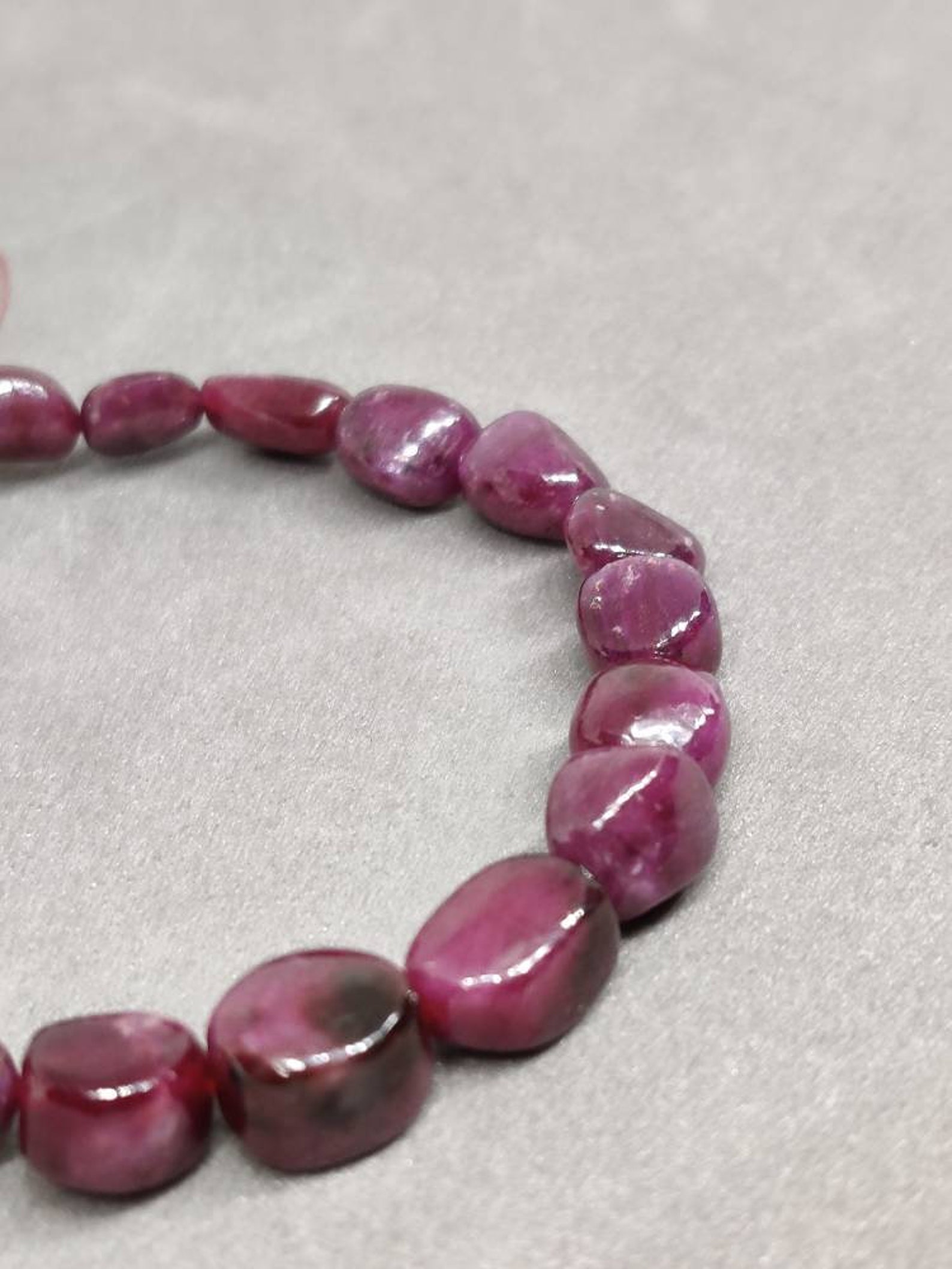 1 Strand Finest Ruby Plain Smooth Tumbled Gemstone/ruby | Etsy