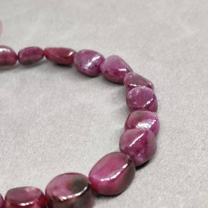 1 Strand Finest Ruby Plain Smooth Tumbled Gemstone/ruby - Etsy