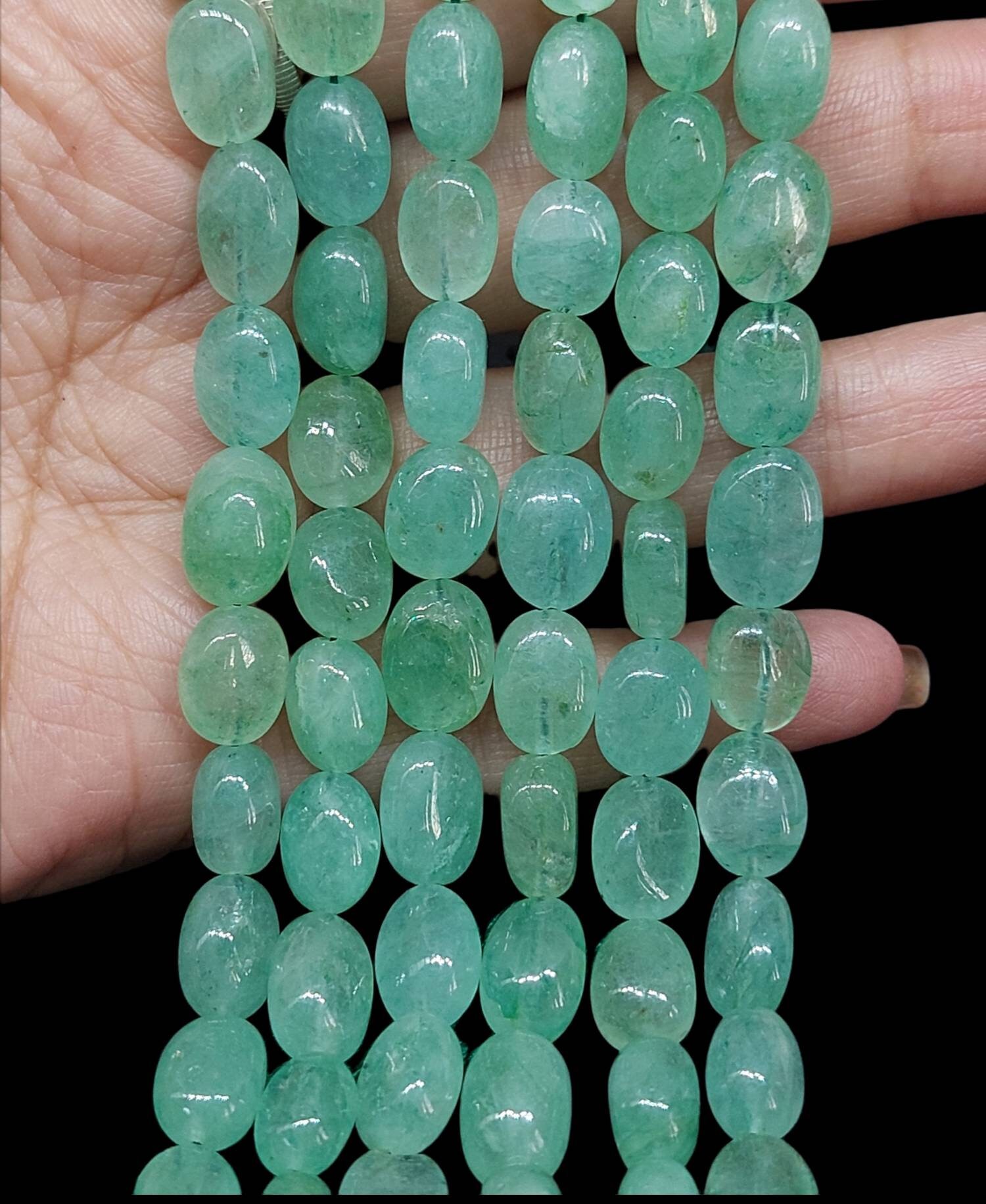 AAA Russian Green Emerald Beryl Oval Beads/emerald Beryl - Etsy