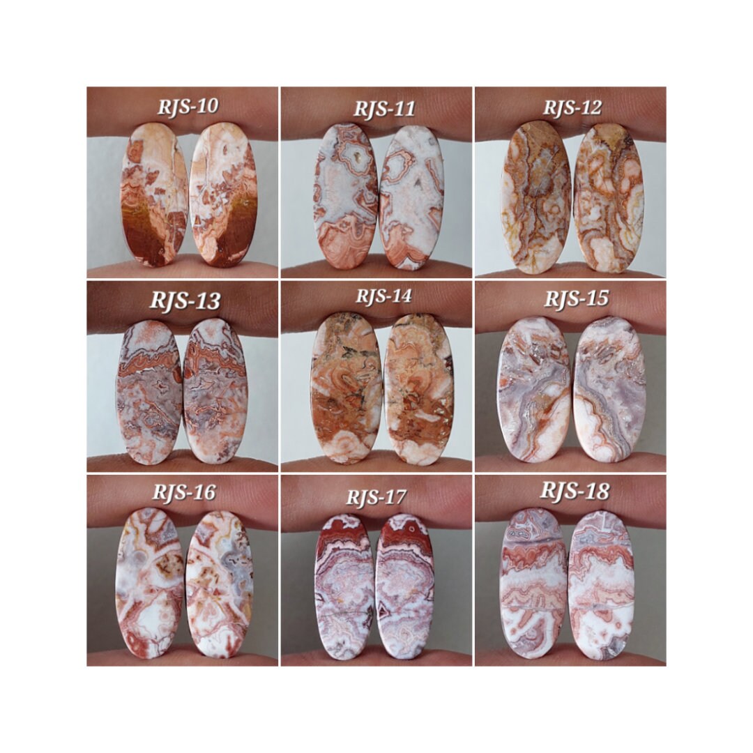 Natural Rosetta Oval Shape Matching Pair/rosetta Jasper Cabochon Pair ...