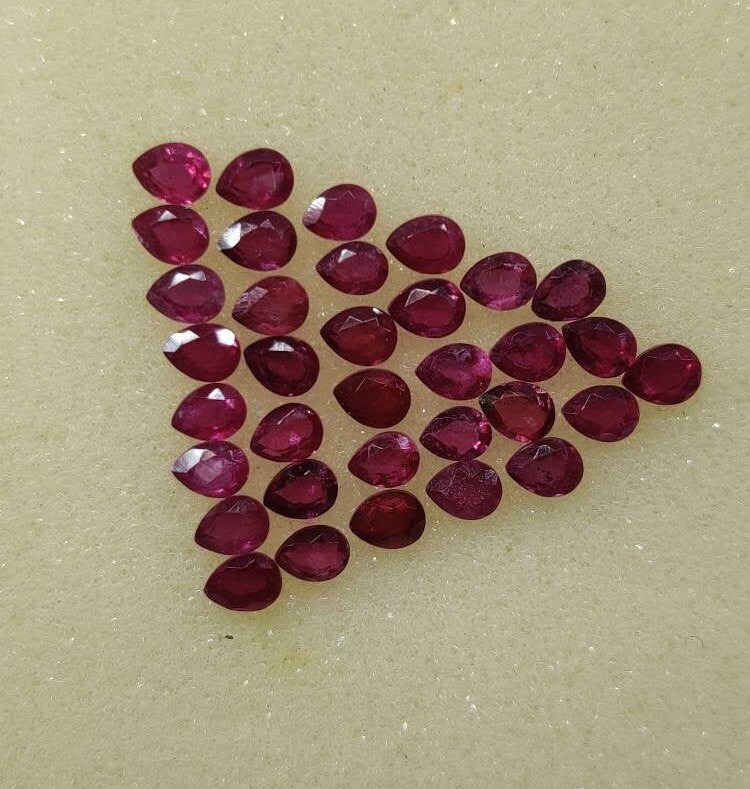 Superb Natural Ruby Faceted Ruby Cut Stone Ruby Gemstone Pear Etsy