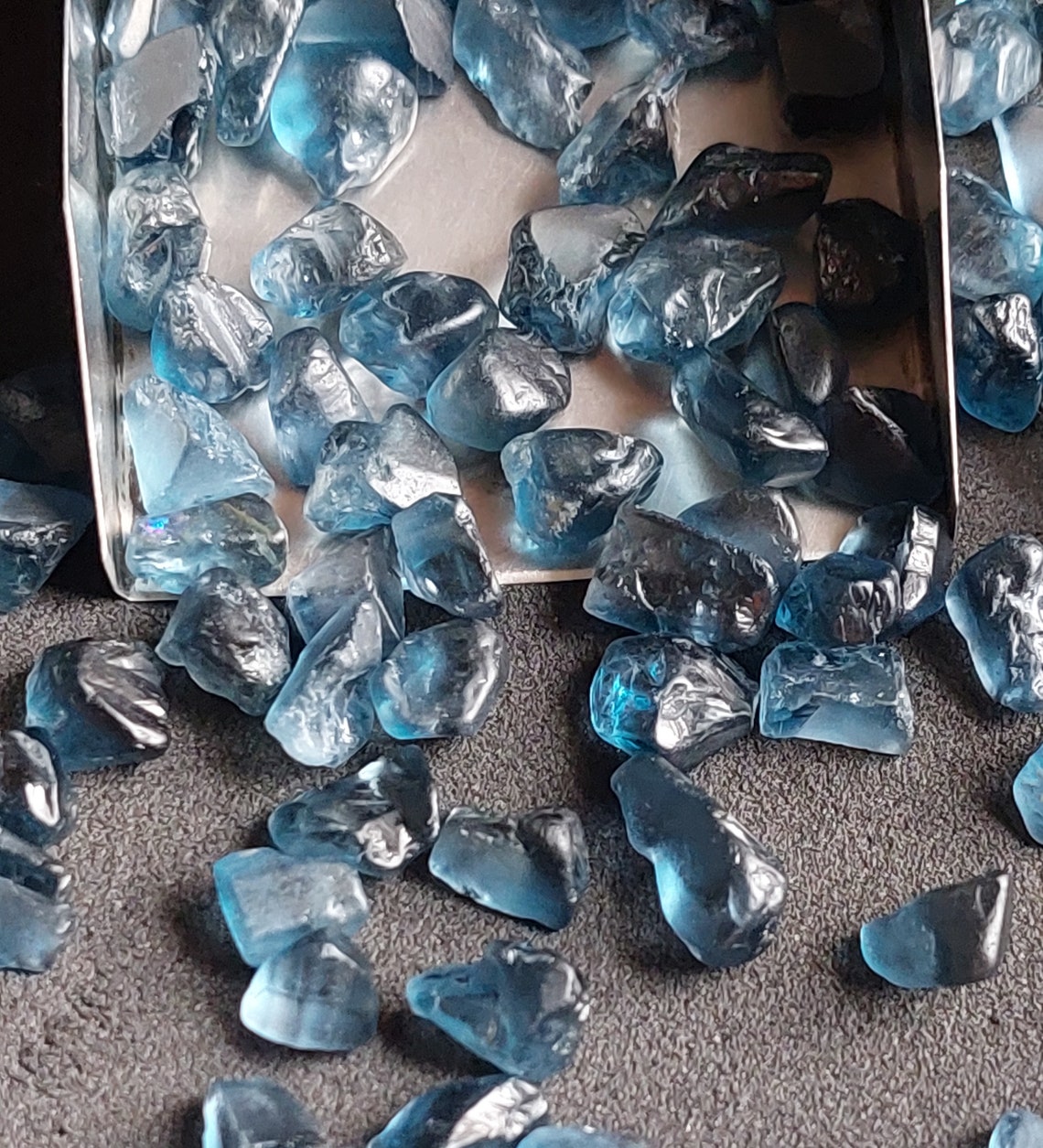 Natural London Blue Topaz Raw Gemstone: Rough Crystal (6-11 MM ...