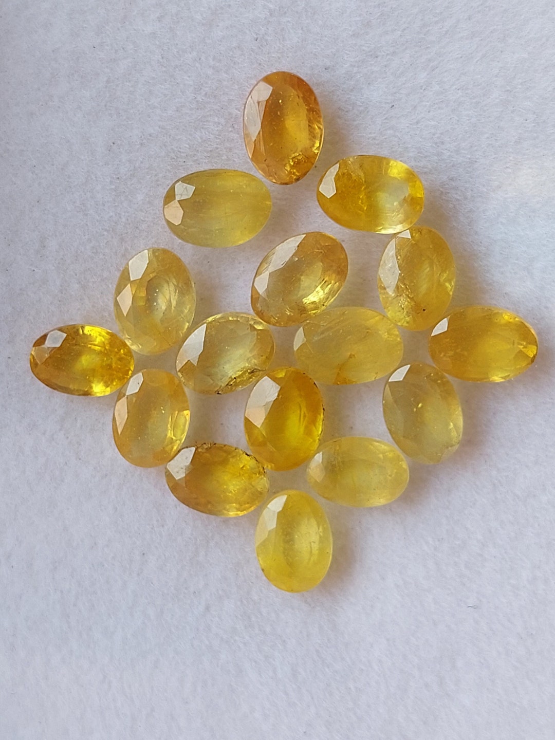 5x7 Mm Natural Yellow Sapphire Cut Stone , Yellow Sapphire Faceted Cut ...
