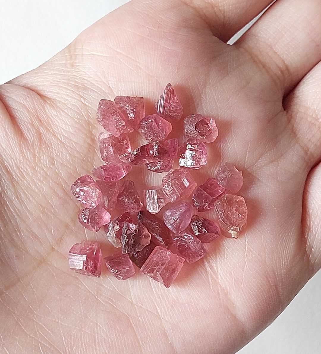 10 Piece Natural Pink Tourmaline Rough Gemstone: Raw Loose Crystals (5 ...