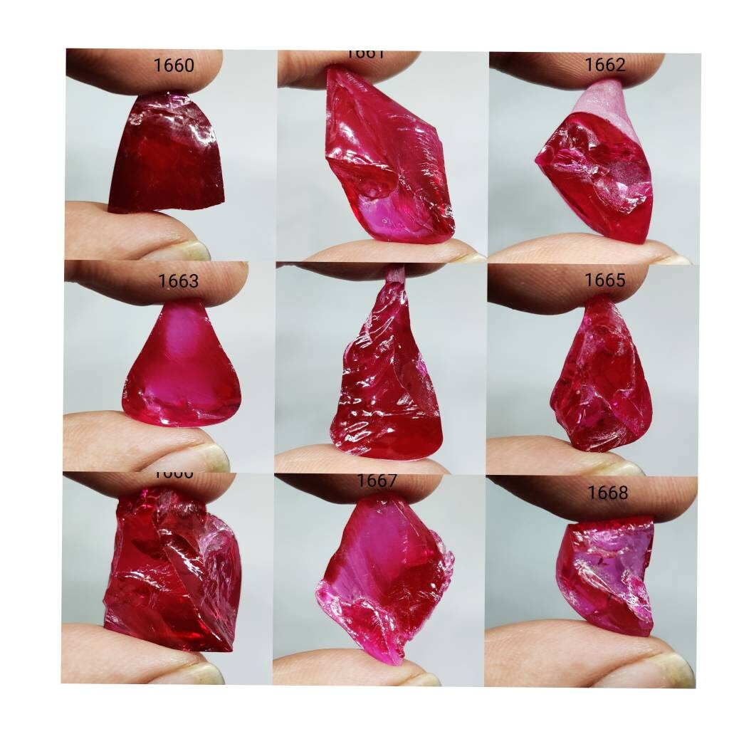 Ruby Red Pink Lab Created Corundum Rough/Cracked Ruby Corundum | Etsy