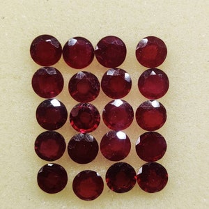6 Mm Natural Ruby Cut Stone , Faceted Ruby Cut Stone, Ruby Gemstone ...