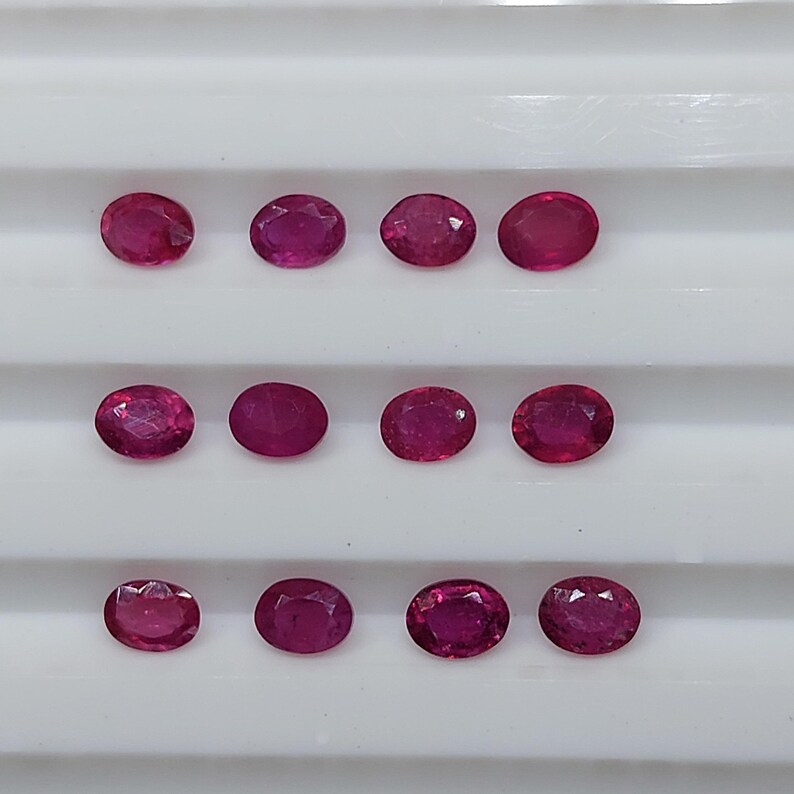10 Pieces Finest Natural Ruby/faceted Ruby Cut Stone/ruby Gemstone/oval ...