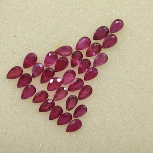 10 Pieces/aaa Natural Ruby/faceted Ruby Cut Stone/ruby Gemstone/pear ...