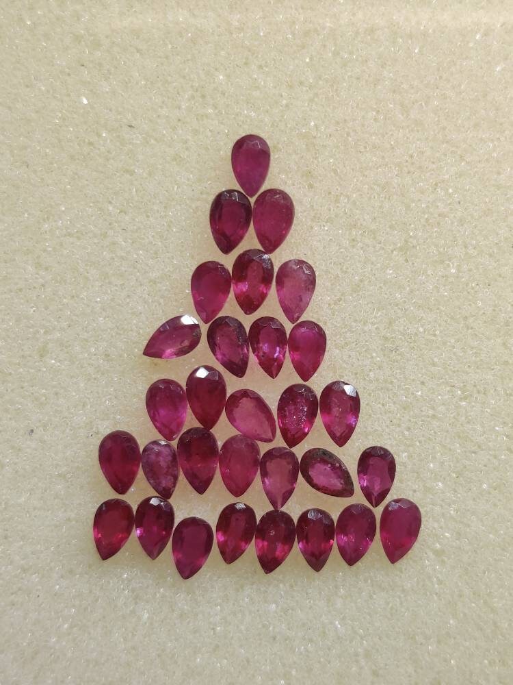 10 pieces/AAA Natural Ruby/Faceted Ruby Cut Stone/Ruby | Etsy