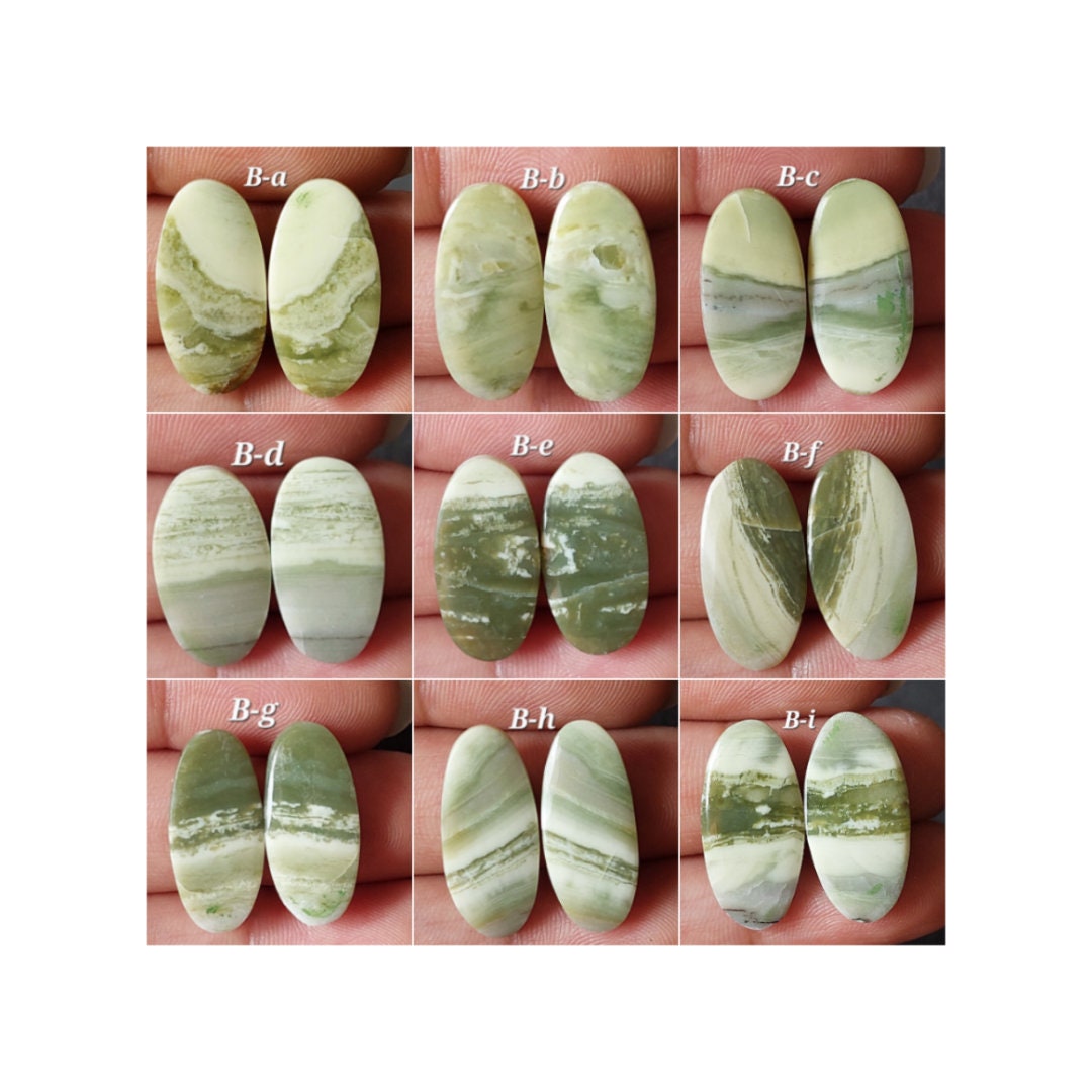 Awesome! Natural Serpentine Oval Shape Cabochon Pair/semi Precious ...