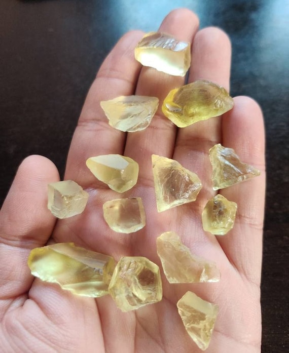 5 Piece Clean AAA Quality Natural Lemon Quartz Rough/lemon - Etsy
