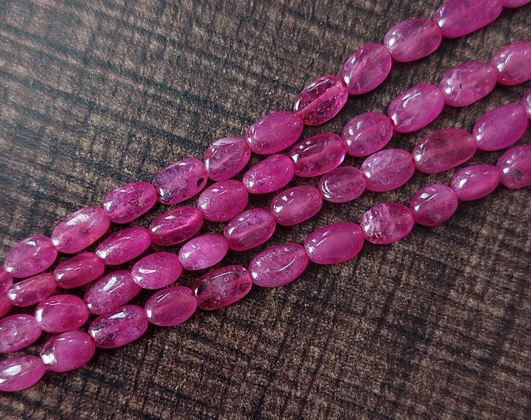 13 Precious Ruby Oval Smooth Beads Beautiful Smooth Ruby 4x5.5 Mm-6x8 ...