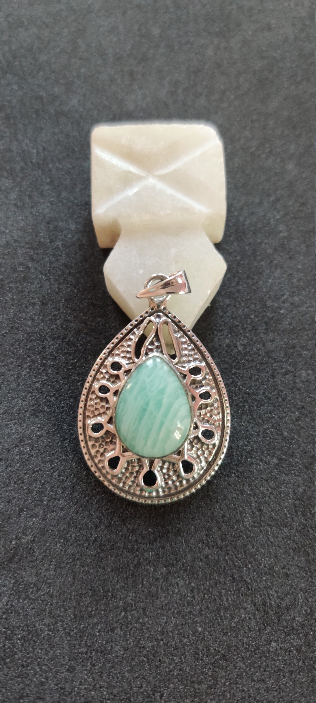 Natural Amazonite Silver Pendent Amazonite Pendent 925 - Etsy