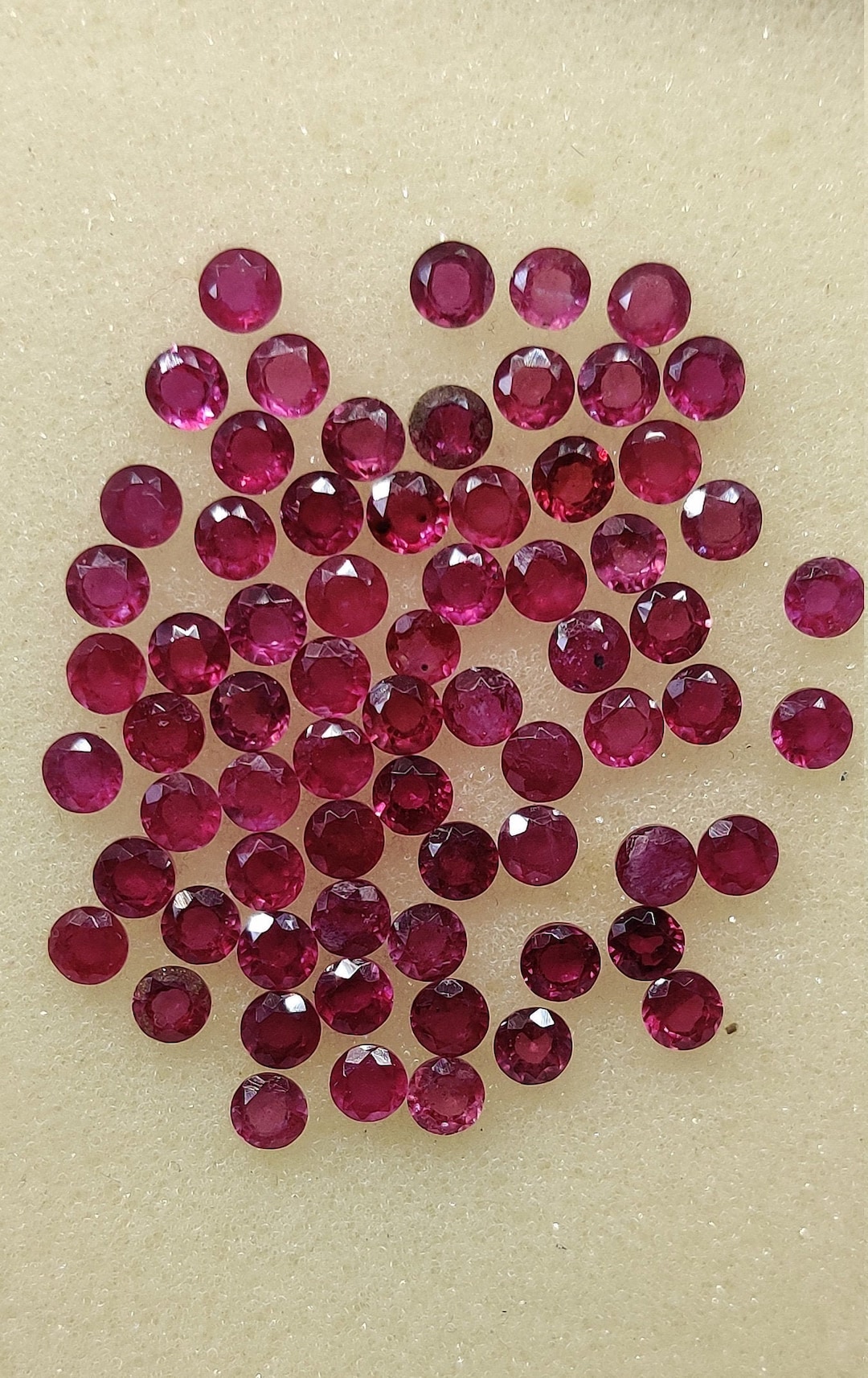 Faceted Red Pink Ruby Gemstone: Round Cut Stone, July Birthstone / RRFC ...