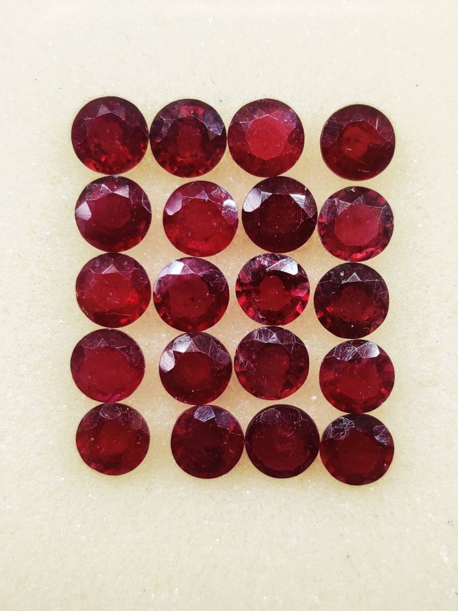 6 Mm Natural Ruby Cut Stone , Faceted Ruby Cut Stone, Ruby Gemstone ...