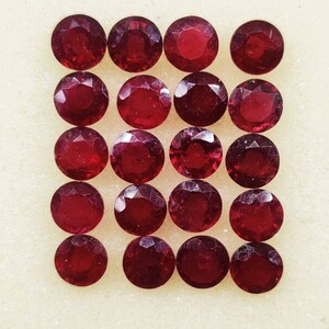 6 Mm Natural Ruby Cut Stone , Faceted Ruby Cut Stone, Ruby Gemstone ...