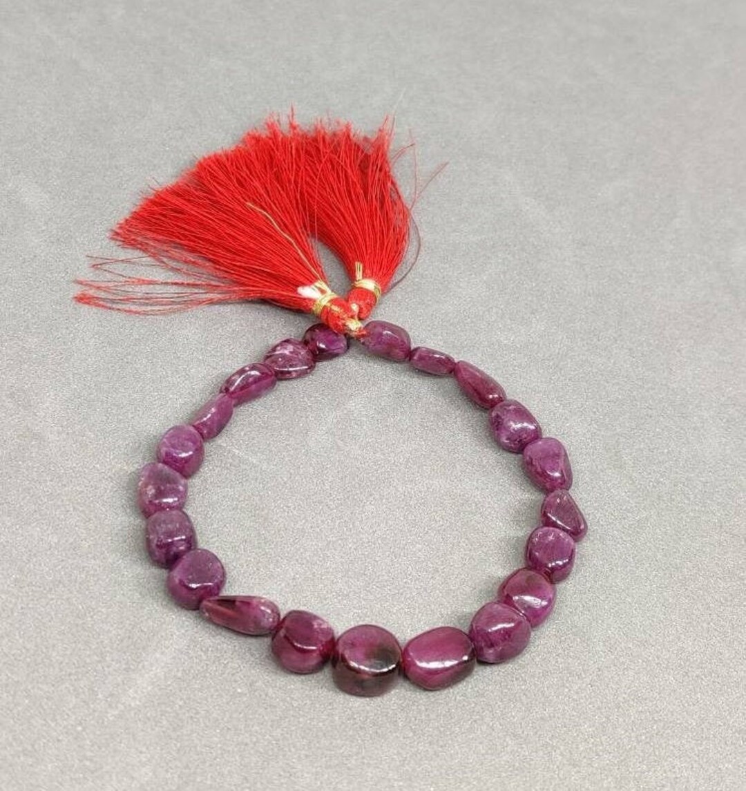 1 Strand Finest Ruby Plain Smooth Tumbled Gemstone/ruby - Etsy