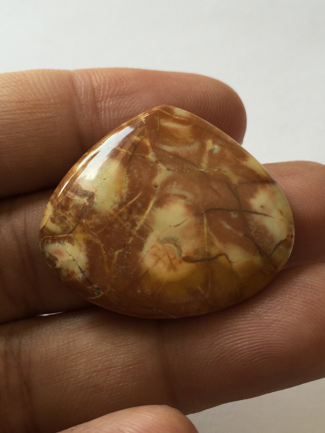 Heart Birds Eye Jasper Cabochon: Natural Rhyolite Gemstone (31x36 Mm ...