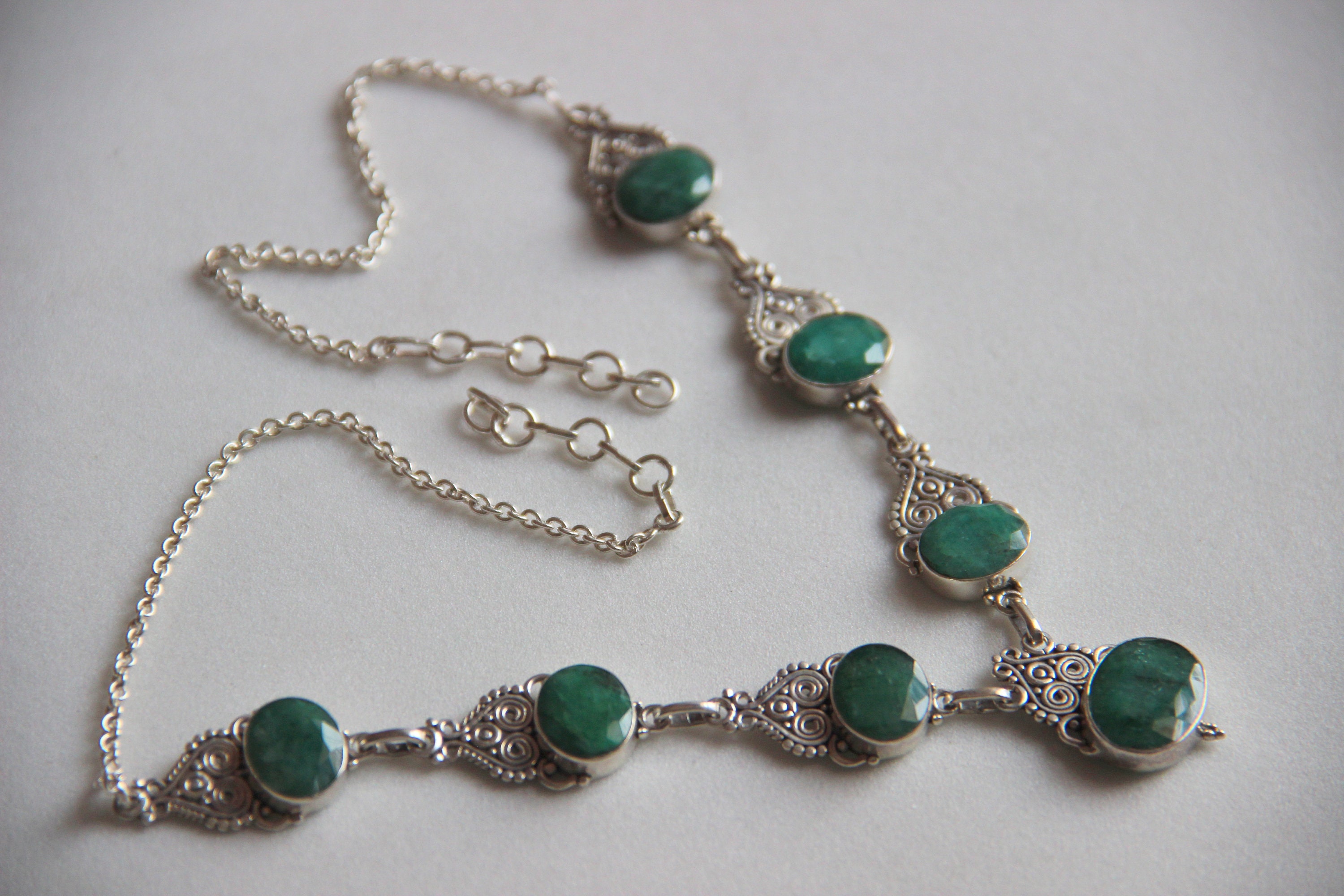 Emerald Necklace Beryl Emerald Necklace Set Emerald | Etsy