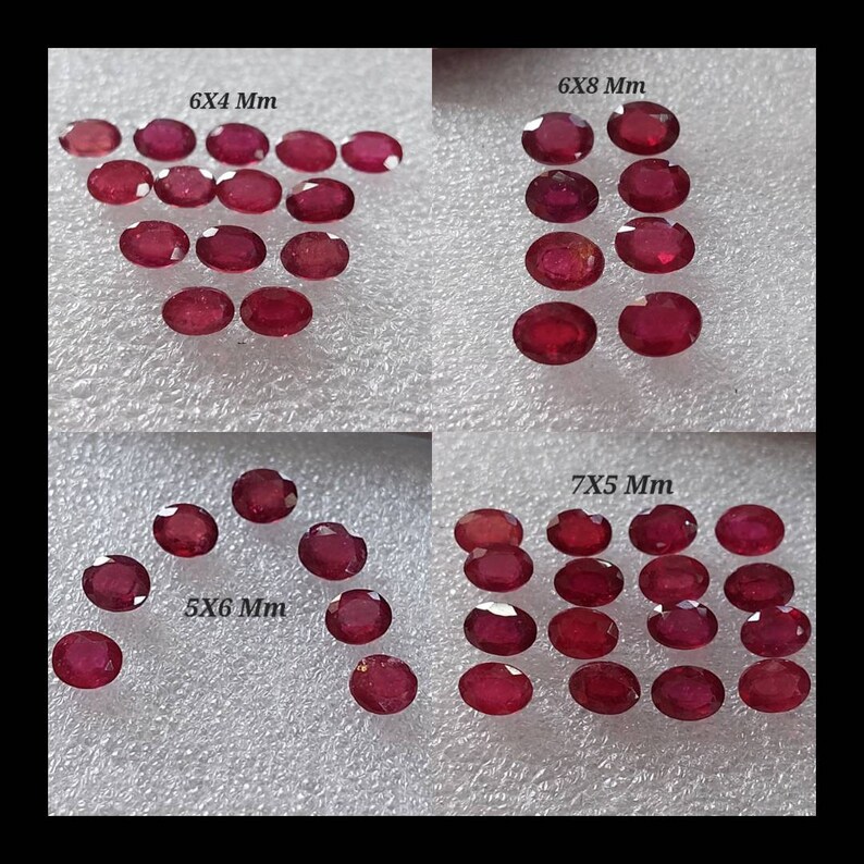 2 Pieces Natural Ruby Oval Cut Stone/faceted Ruby Cut - Etsy
