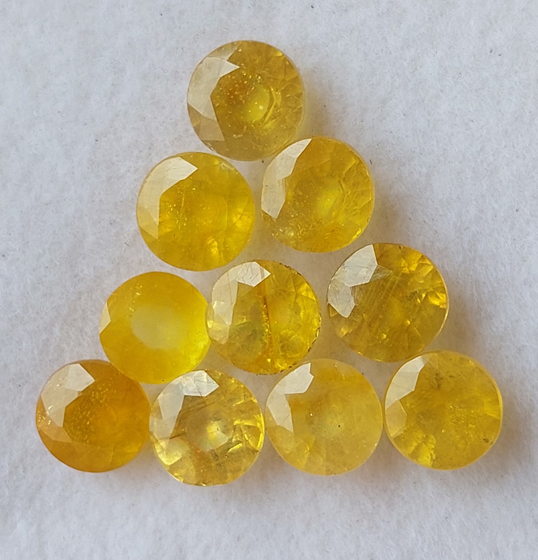 6 Mm Natural Yellow Sapphire Cut Stone , Yellow Sapphire Faceted Cut ...