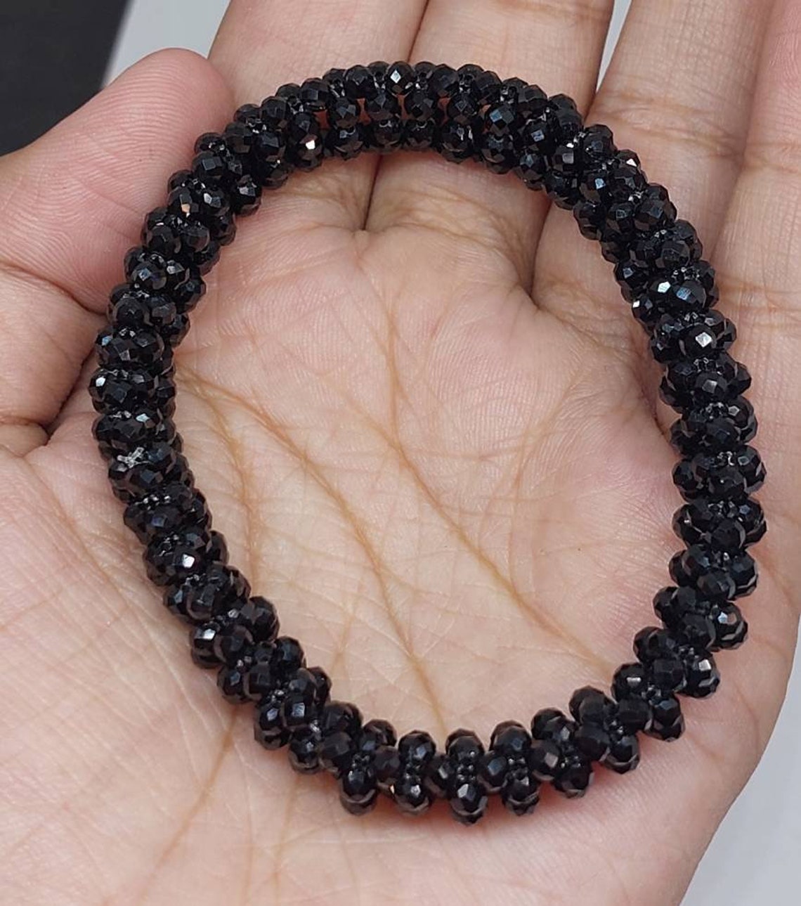 Amazing Natural Black Spinel Bracelet/black Spinel Beads - Etsy