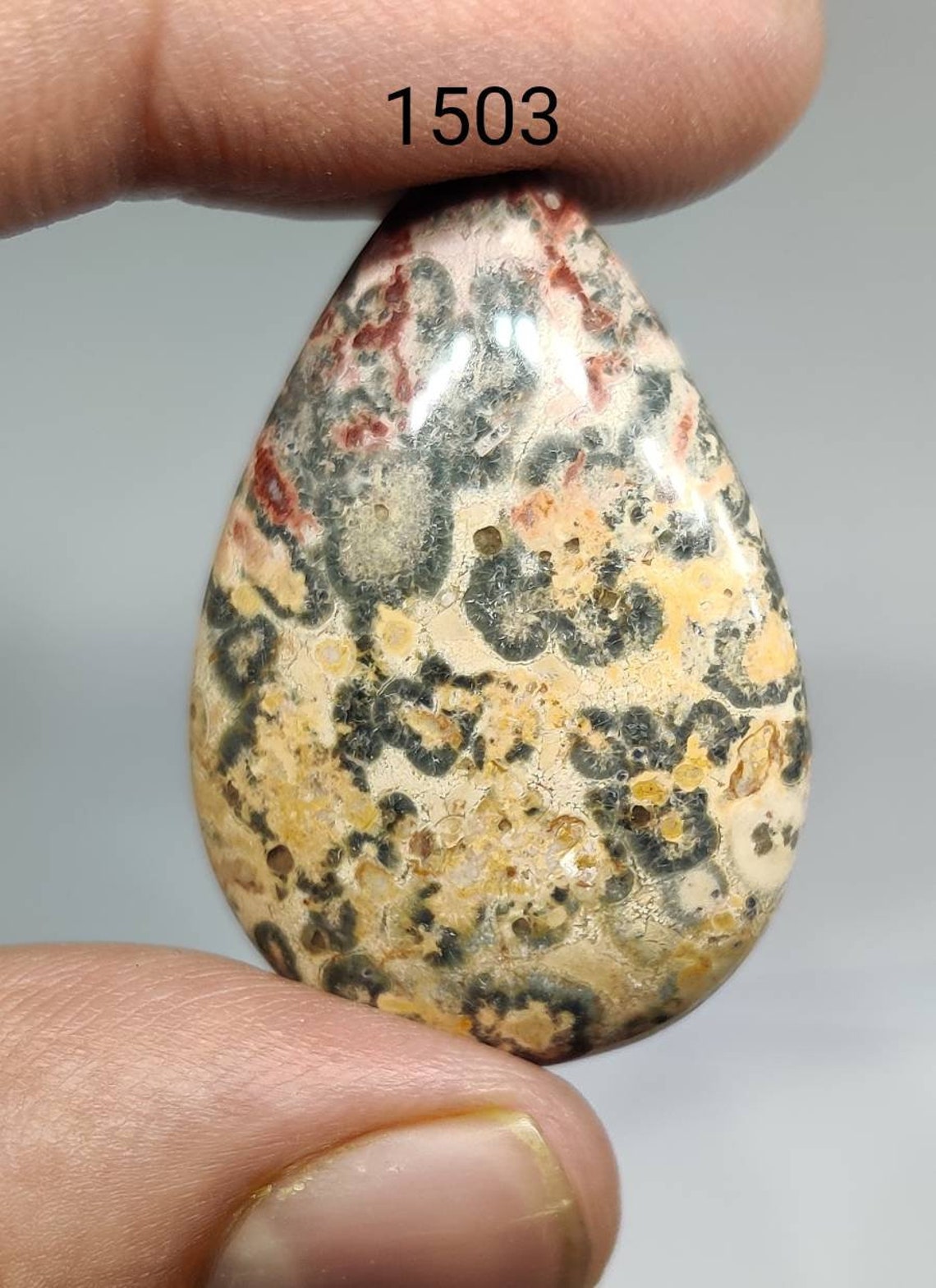Finest Natural Leopard Skin Jasper Cabochon , Yellow Leopard Skin ...