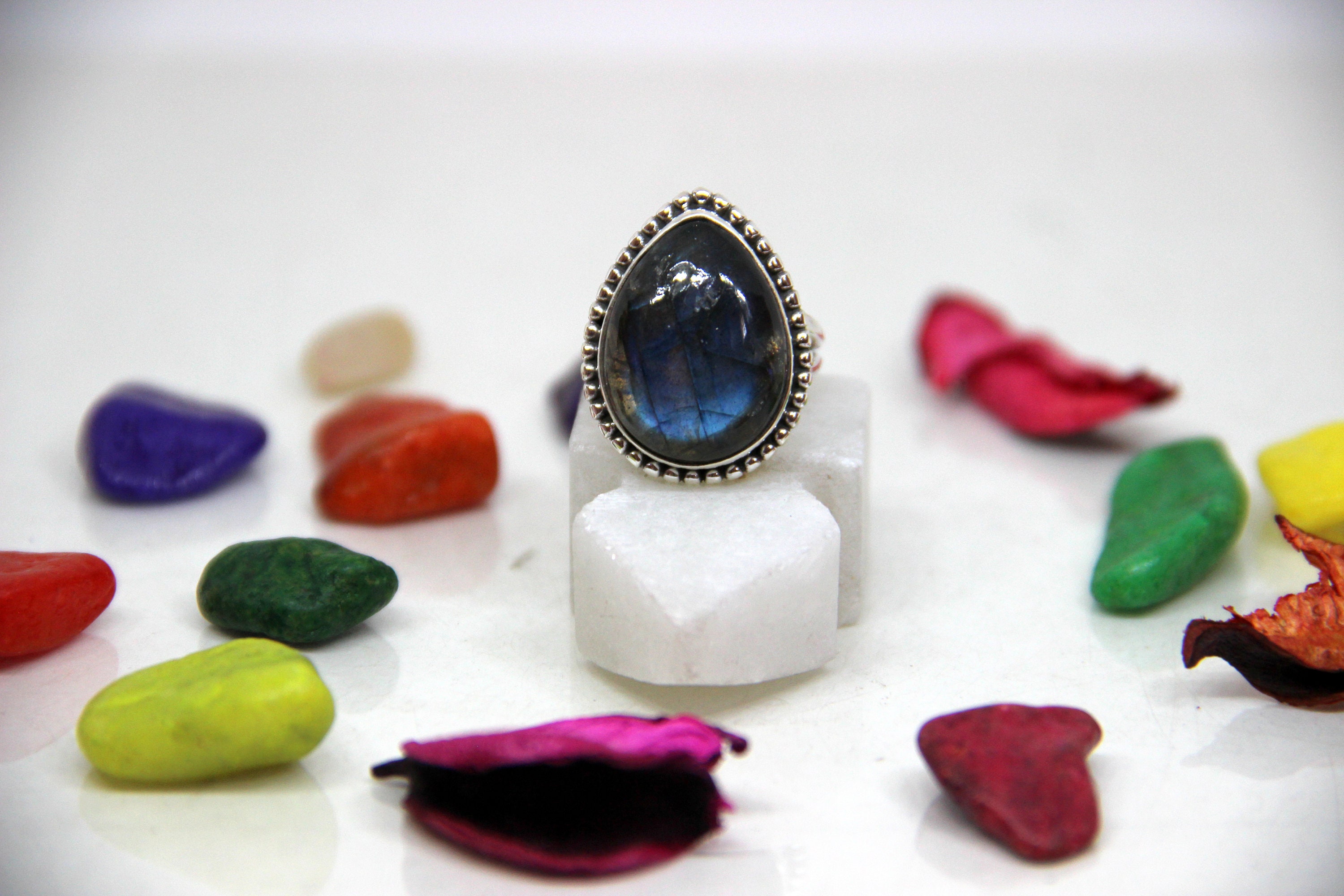 Labradorite Ring Labradorite Silver Ring 925 Solid - Etsy