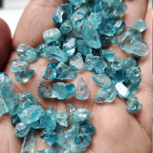 AAA Blue Zircon Rough Stones: Natural Raw Gemstone Crystals, 10 Pieces ...