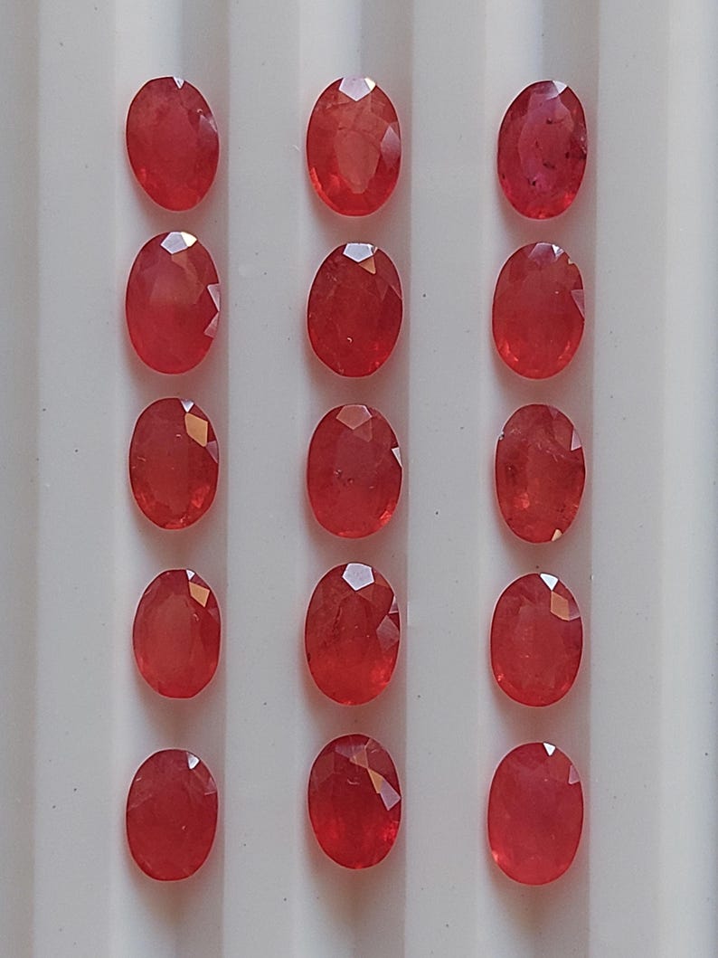 Orange Sapphire Faceted Oval Cut Stone: Calibrated Gemstone (2 Pieces ...
