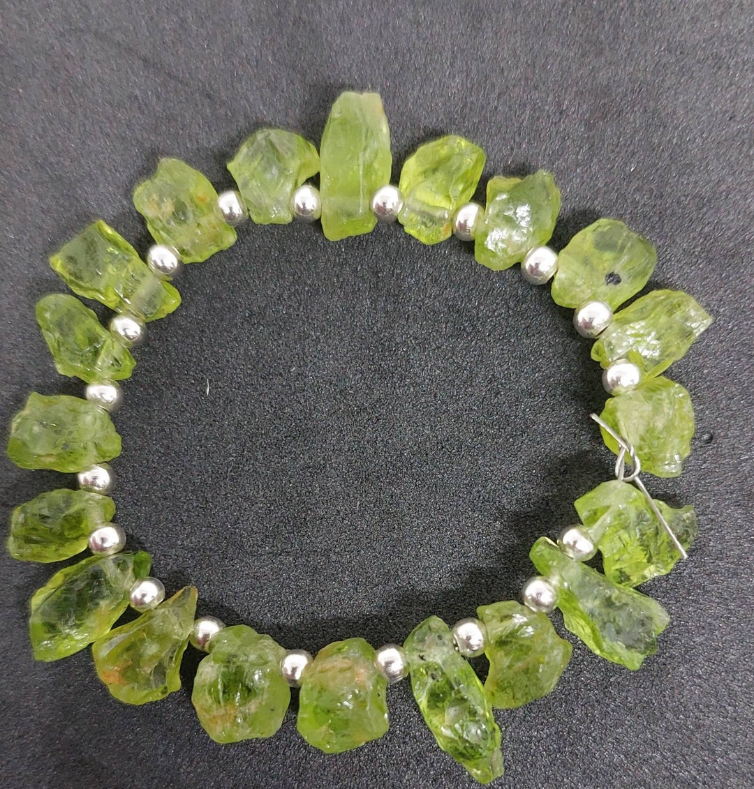 20 Piece/natural Side Drilled Peridot Raw/peridot Rough/green Peridot ...