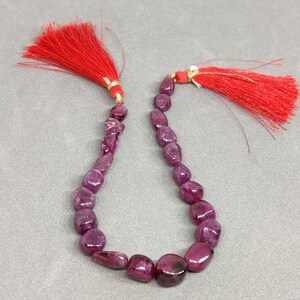 1 Strand Finest Ruby Plain Smooth Tumbled Gemstone/ruby - Etsy