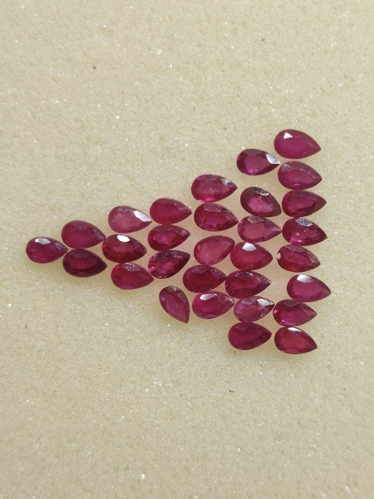 10 Pieces/aaa Natural Ruby/faceted Ruby Cut Stone/ruby - Etsy