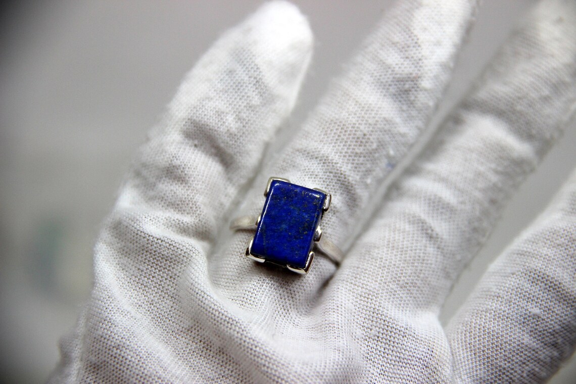 Large Lapis Lazuli Ring/lapis Lazuli Silver Ring/925 Solid Sterling ...