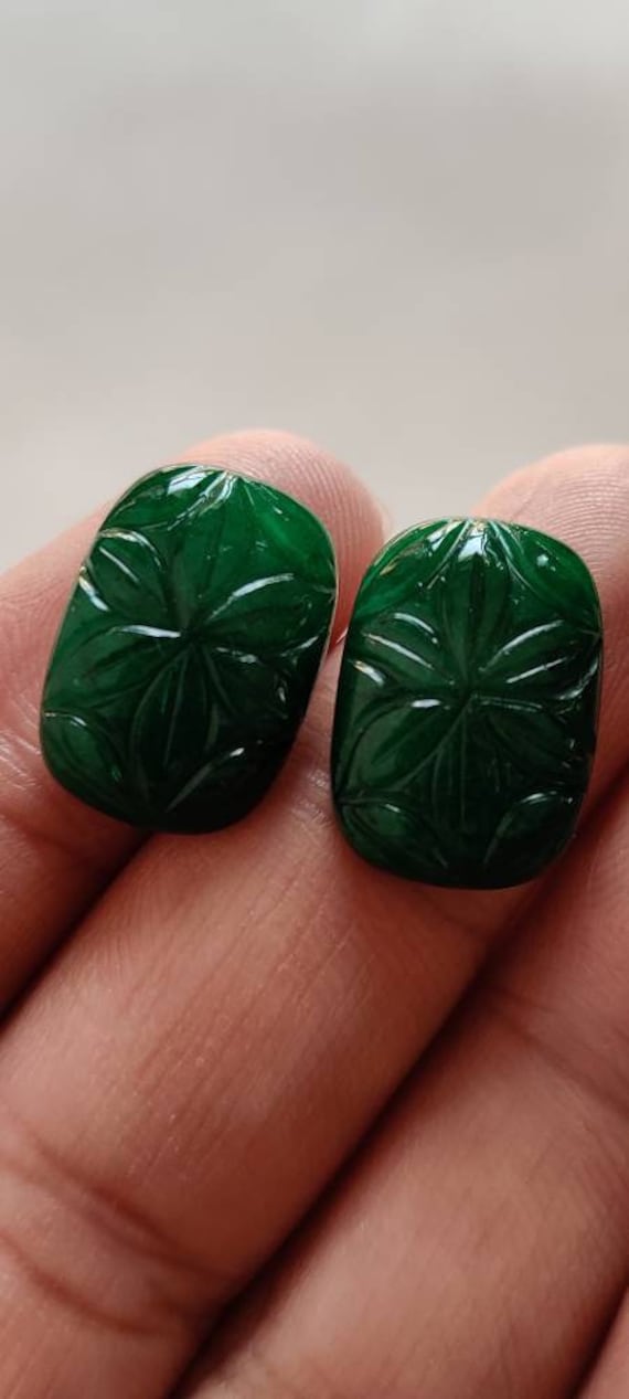 Green Beryl Hand Carved Emerald Carvings/emerald Matching | Etsy