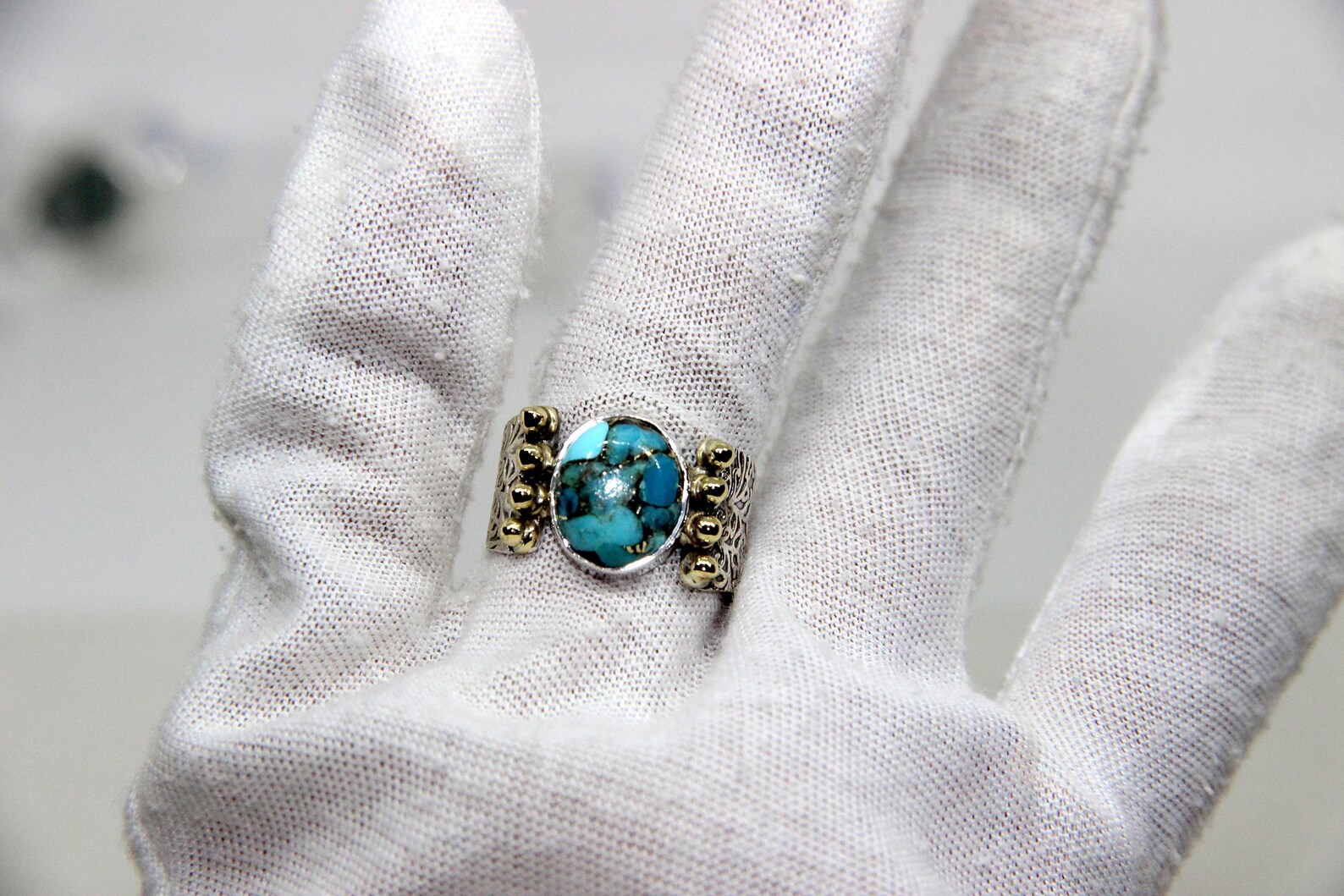 Natural Blue Copper Turquoise Ring/turquoise 925 Sterling | Etsy