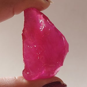 Large Mozambique Red Ruby Rough Crystal: Natural Gemstone (31x48x12 MM ...