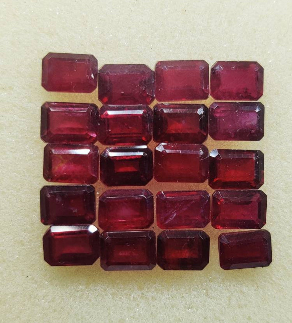 7x5 Mm Ruby Faceted Cut Gem Stone/Ruby Faceted/Ruby Octagon | Etsy