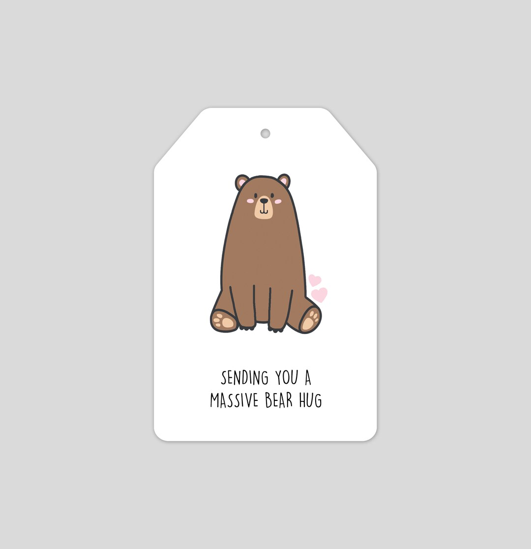 Bear Hug Gift Tag Bear sympathy Card, Bereavement Card, Condolences ...