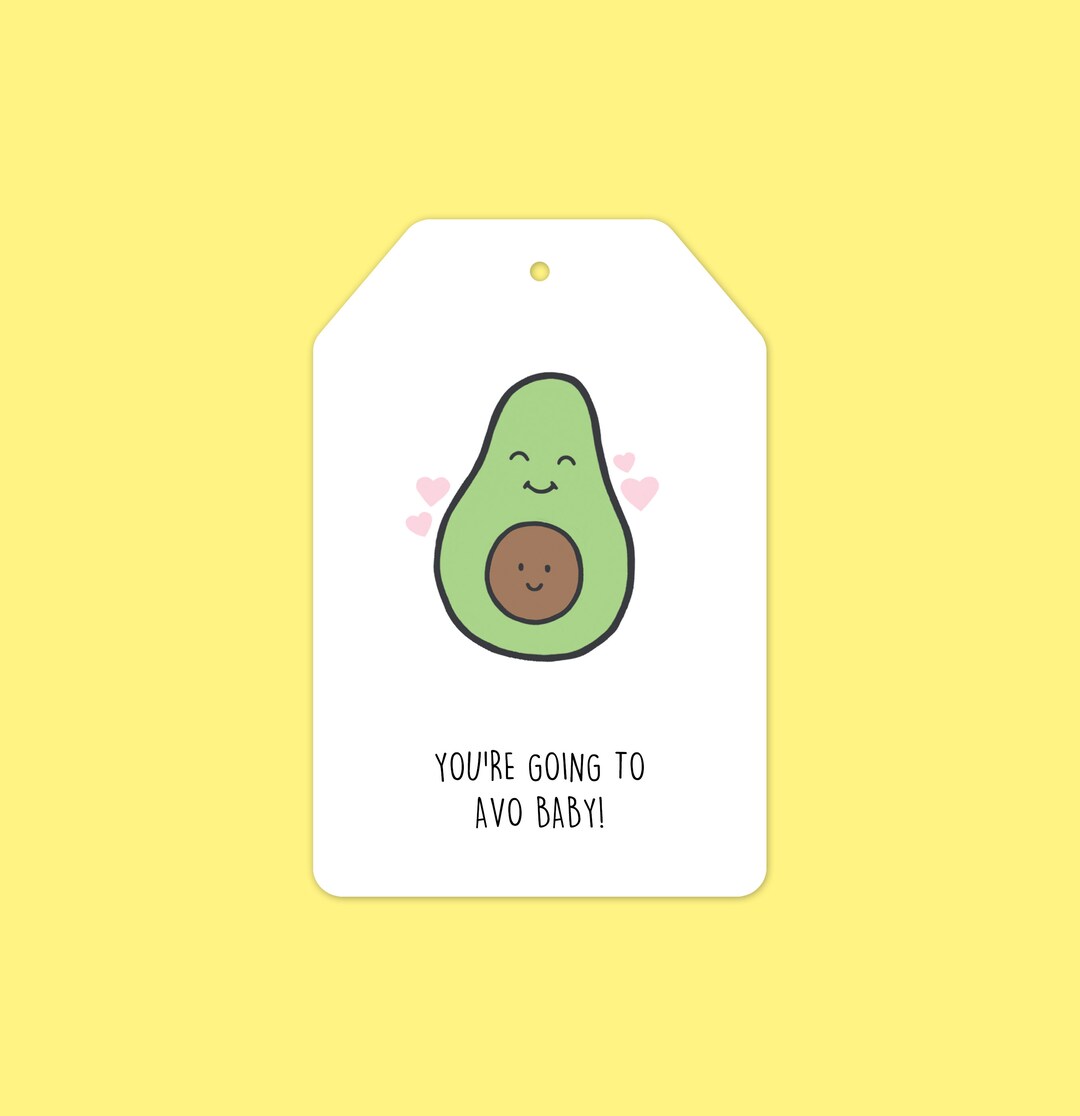 Avo Baby Gift Tag Avocado congratulations Card, Baby Shower Card ...