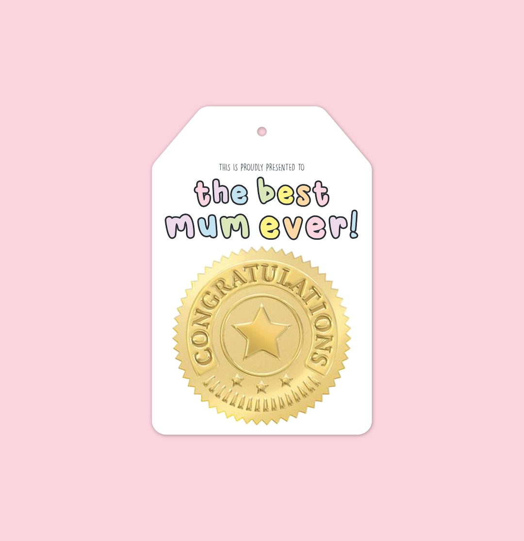 Best Mum Special Award Gift Tag Certificate personalised Card, Mothers ...