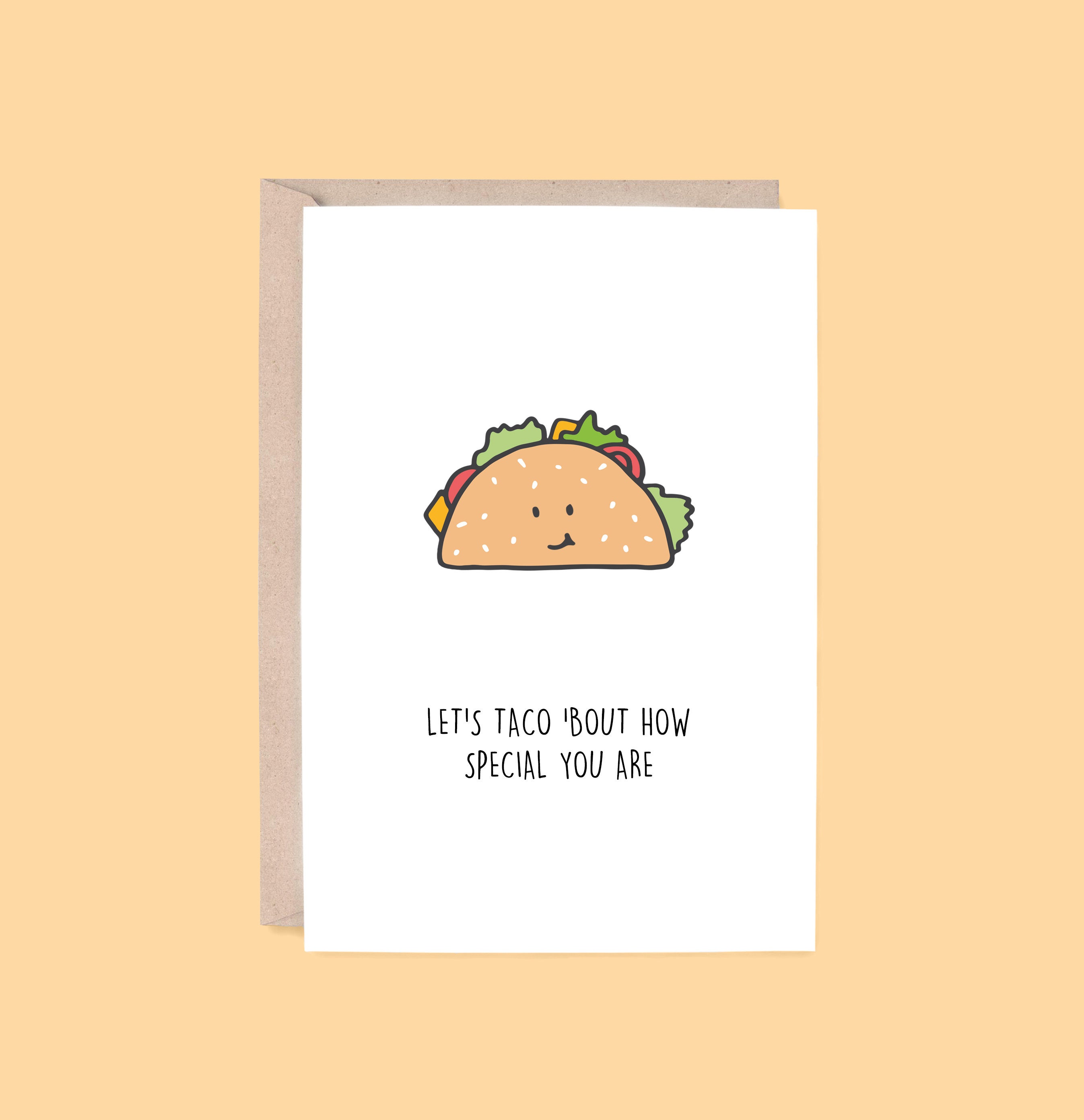 Let's Taco 'Bout Greeting Card / Taco Tarjeta de San Valentín, Tarjeta ...